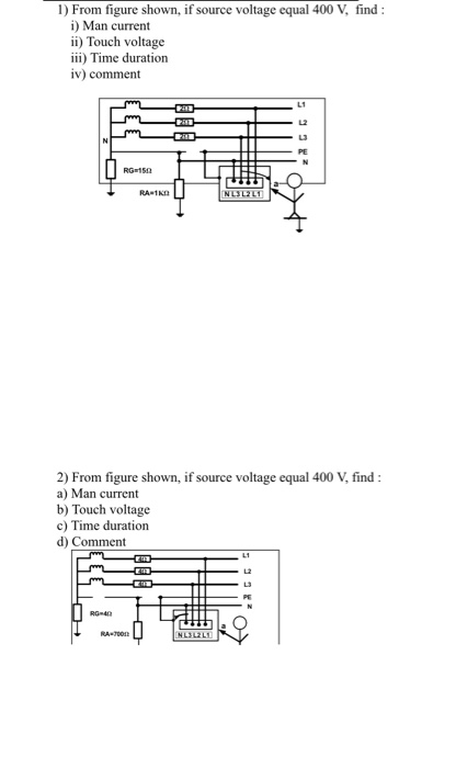 1) From figure shown, if source voltage equal 400 V, | Chegg.com