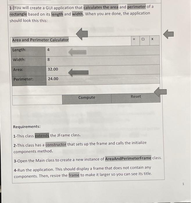 Solved 1-) You will create a GUI application that calculates | Chegg.com