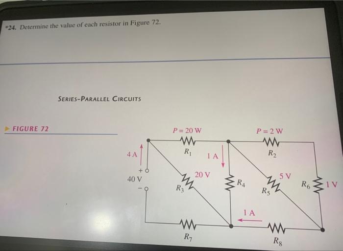Solved -24. Determine the value of each resistor in Figure | Chegg.com