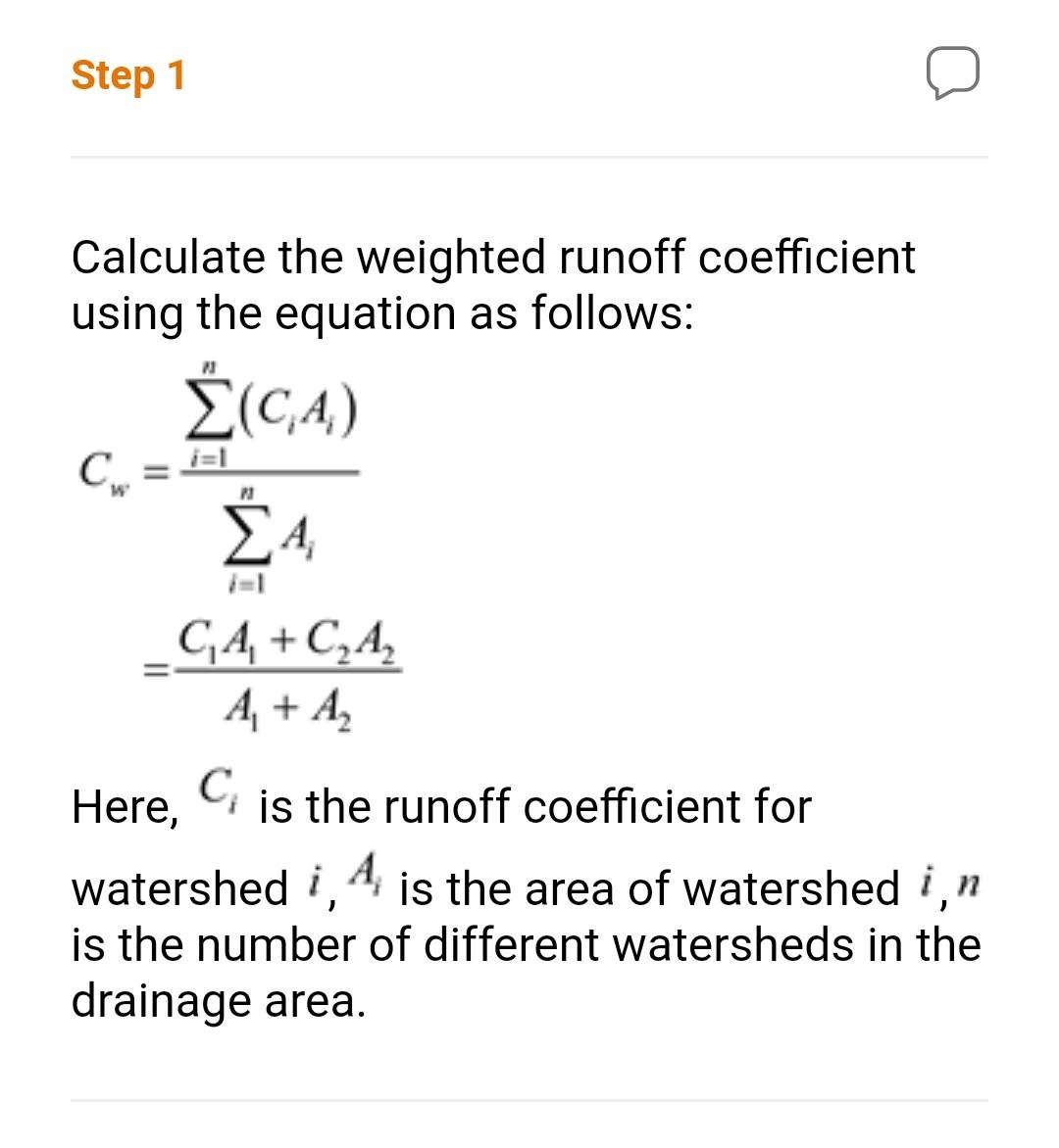 Solved Compute rate of runoff using the rational formula for | Chegg.com