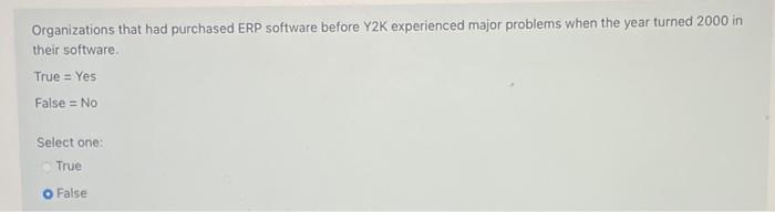 Solved Organizations that had purchased ERP software before | Chegg.com