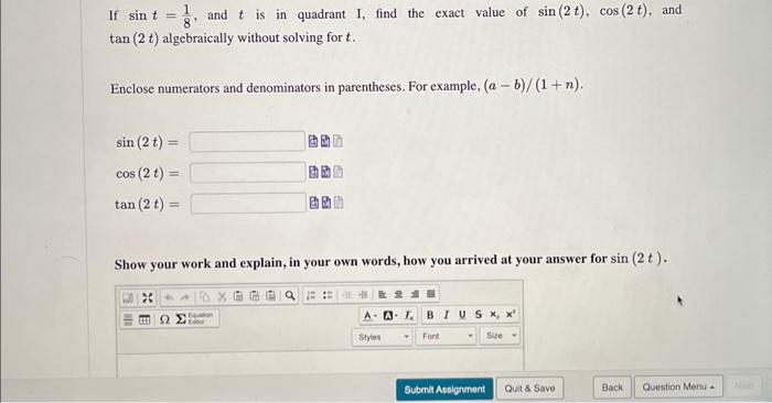 Solved If sint=81, and t is in quadrant I, find the exact | Chegg.com
