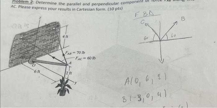Solved Problem 2: Determine the parallel and perpendicular | Chegg.com