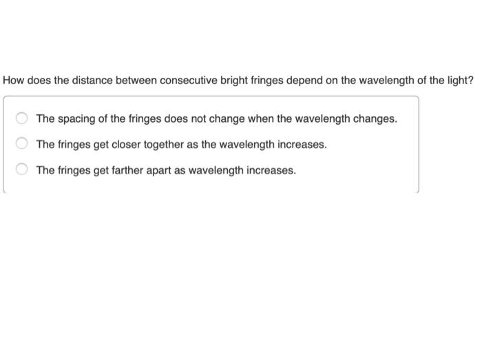 Solved How does the distance between consecutive bright | Chegg.com