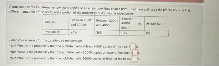 Solved A publisher wants to determine how many copies of a | Chegg.com