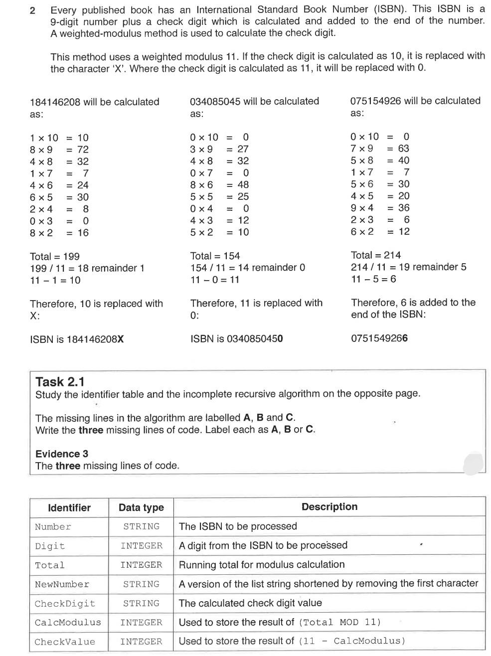 Solved 2 Every published book has an International Standard | Chegg.com