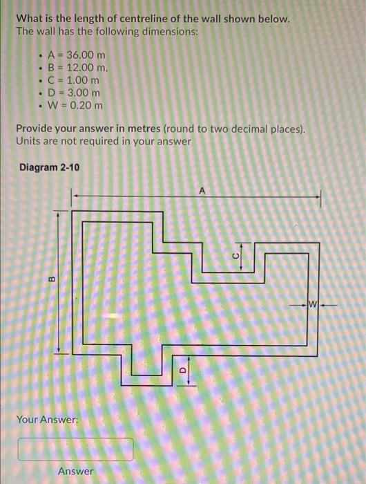 Solved What is the length of centreline of the wall shown | Chegg.com