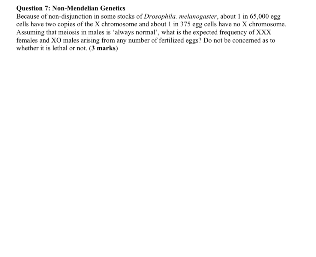 Solved Question 7: Non-Mendelian GeneticsBecause of | Chegg.com
