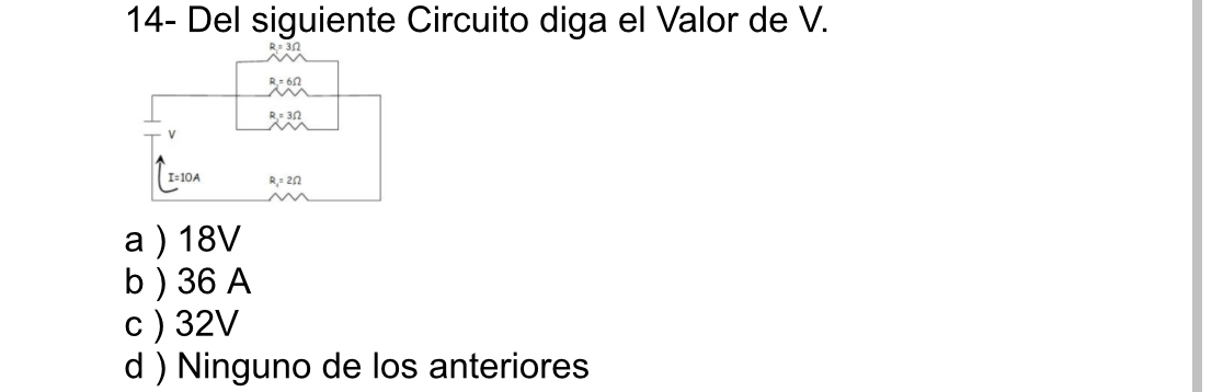 Solved 14- ﻿Del siguiente Circuito diga el Valor de V.a | Chegg.com