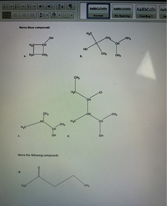 Solved AabbCcDdEe Aabbccide AaBbCcDc AaB Normal No Spacing | Chegg.com