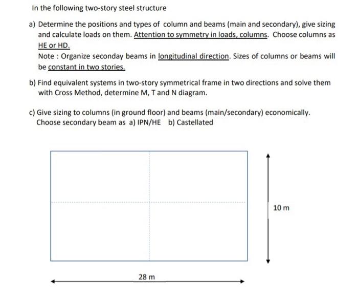 In the following two-story steel structure a) | Chegg.com