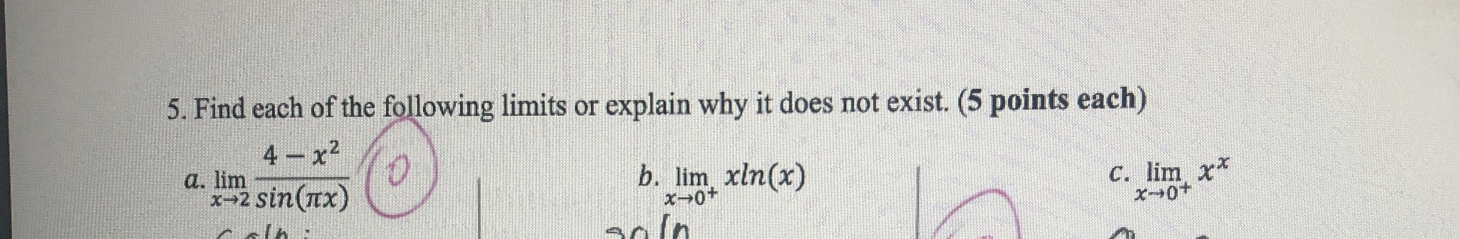 Solved Find each of the following limits or explain why it | Chegg.com