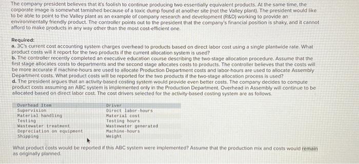 Solved California Circuits Company (3C) manufoctures a | Chegg.com