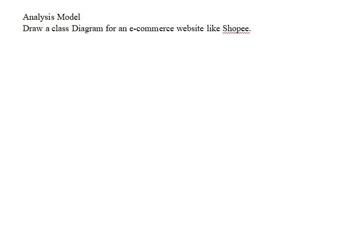 Solved Analysis Model Draw a class Diagram for an e-commerce | Chegg.com