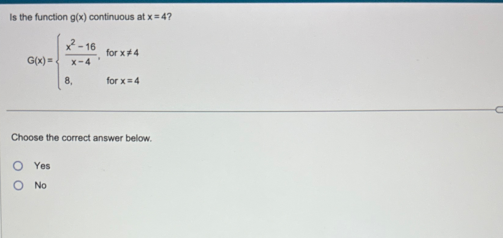 Solved Is the function g(x) ﻿continuous at | Chegg.com