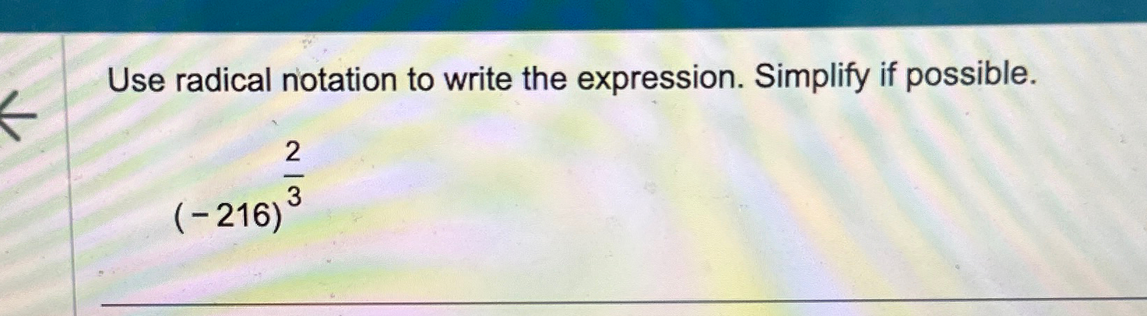 Solved Use radical notation to write the expression. | Chegg.com