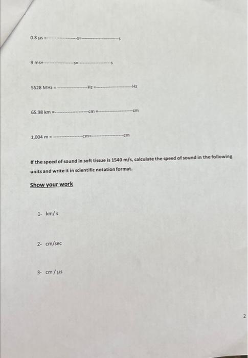 Solved Conversion of Units and Scientific Notation Review | Chegg.com