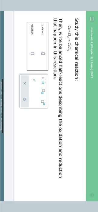 Solved Study this chemical reaction: Cu+Cl2→CuCl2 Then, | Chegg.com