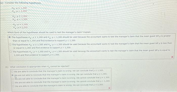 Solved Consider the following hypotheses. | Chegg.com