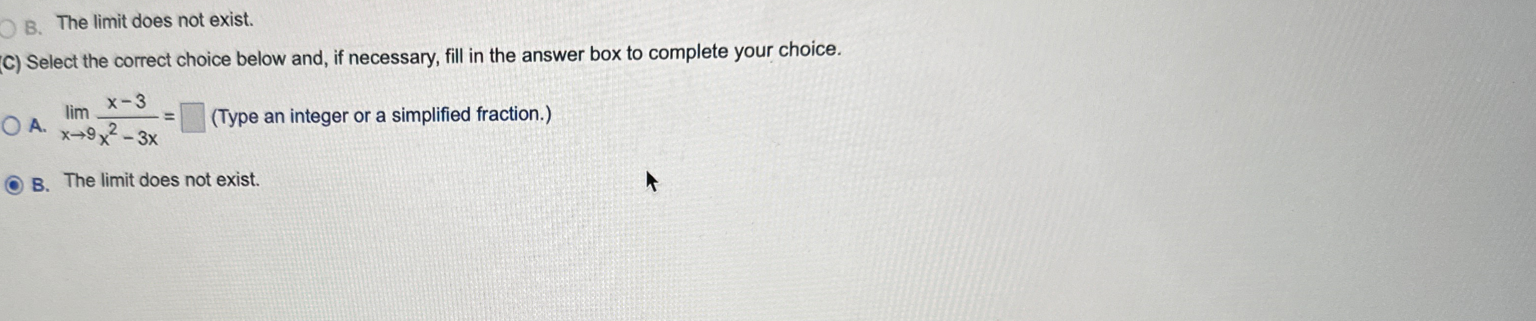 Solved B ﻿the Limit Does Not Exist C ﻿select The Correct