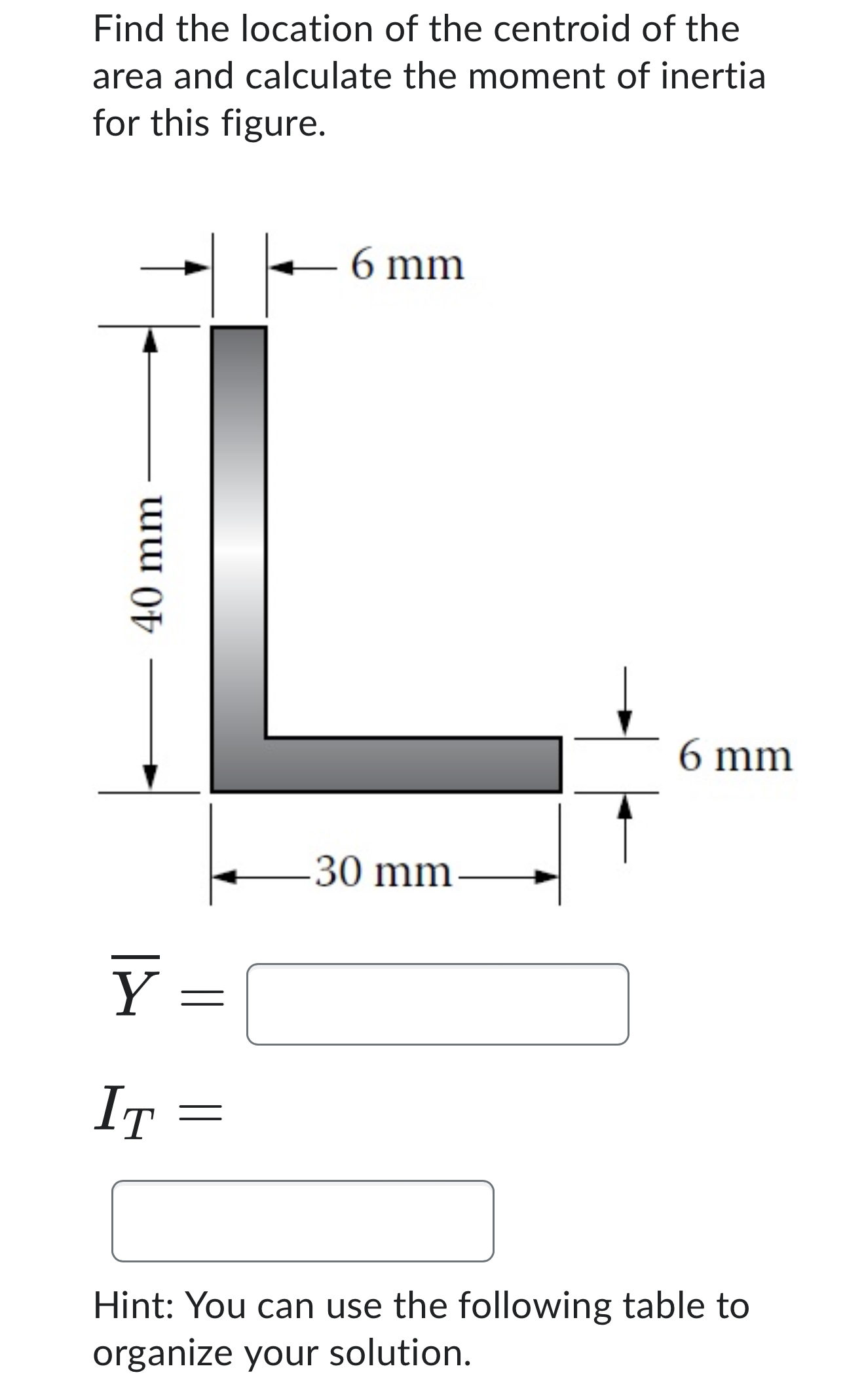 Solved Find the location of the centroid of the area and | Chegg.com