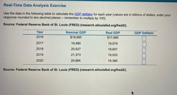 Solved Real-Time Data Analysis Exercise Use the data in the | Chegg.com