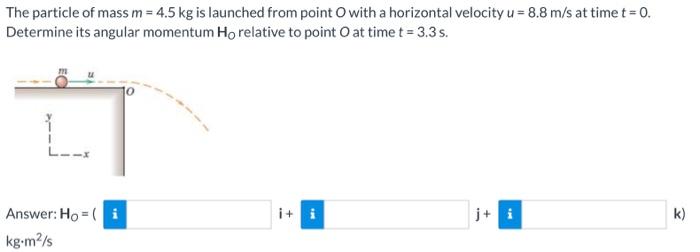 Solved The particle of mass m=4.5 kg is launched from point | Chegg.com