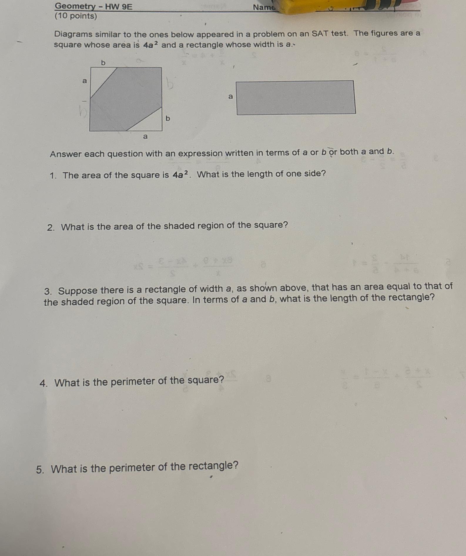 Solved Geometry - ﻿HW 9ENamsDiagrams similar to the ones | Chegg.com