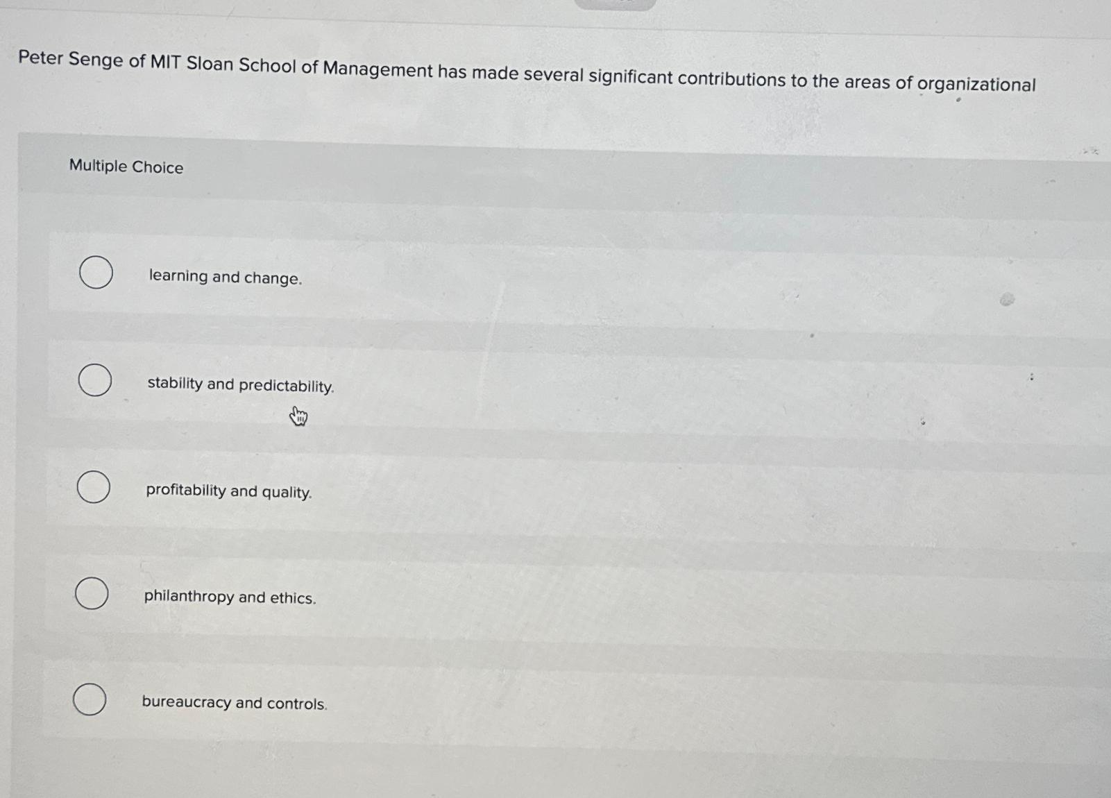 Solved Peter Senge of MIT Sloan School of Management has | Chegg.com