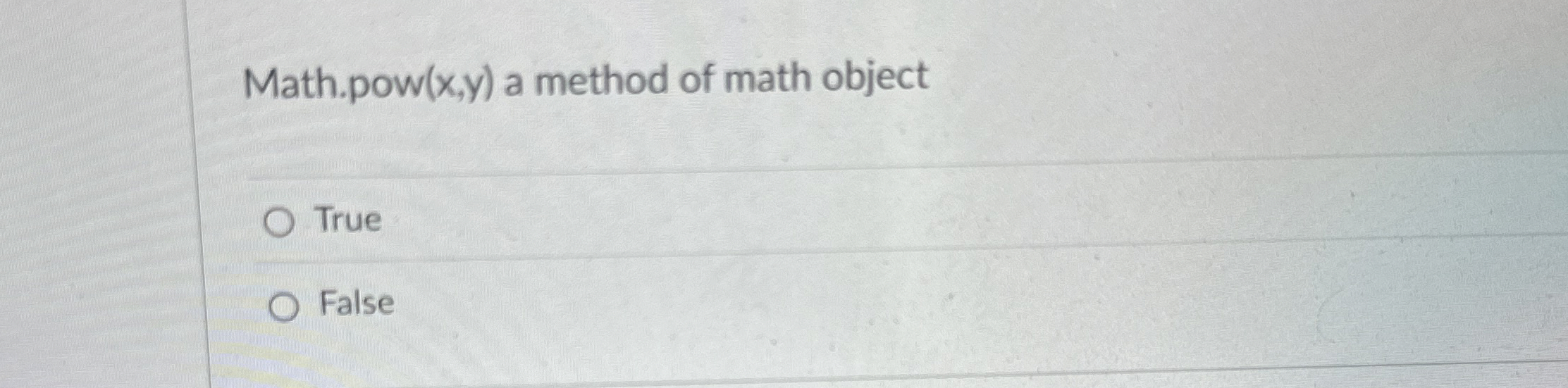 Solved Mathpow Xy ﻿a Method Of Math Objecttruefalse