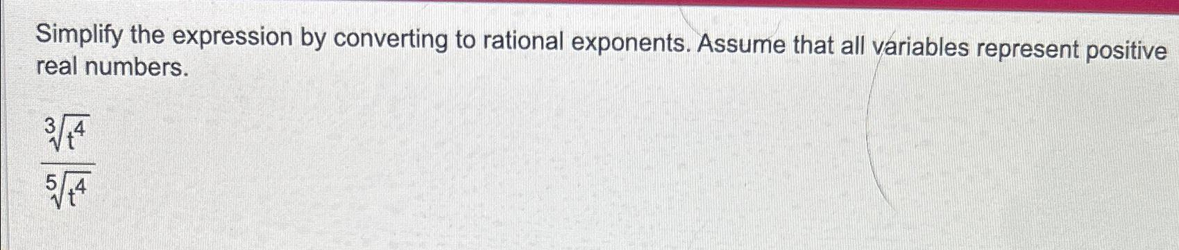 Solved Simplify the expression by converting to rational | Chegg.com