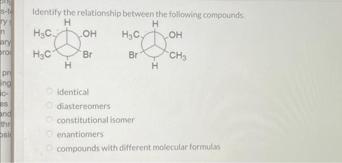 Solved Identify the relationship between the following | Chegg.com
