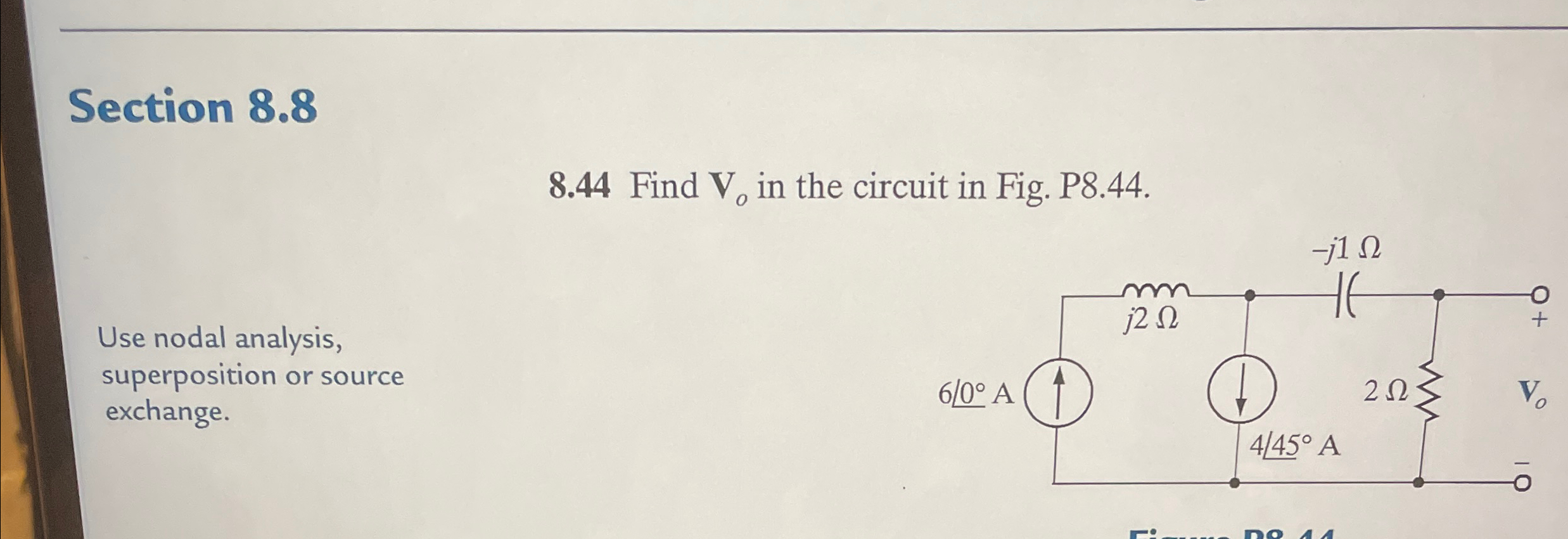 Solved Section 8.88.44 ﻿Find Vo ﻿in the circuit in Fig. | Chegg.com
