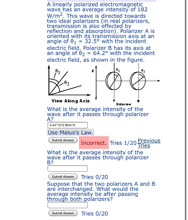 Solved A linearly polarized electromagnetic wave has an | Chegg.com