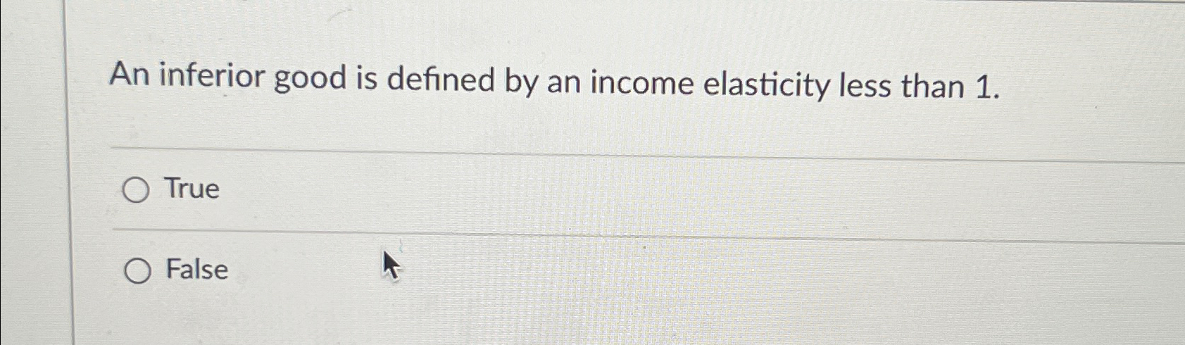 Solved An inferior good is defined by an income elasticity | Chegg.com