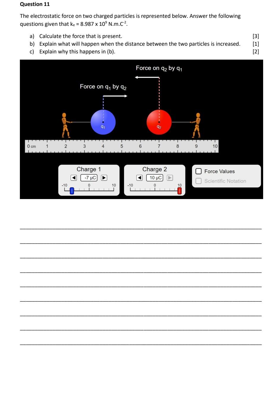 Solved Question 11 The electrostatic force on two charged | Chegg.com