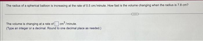 Solved The radius of a spherical balloon is increasing at | Chegg.com