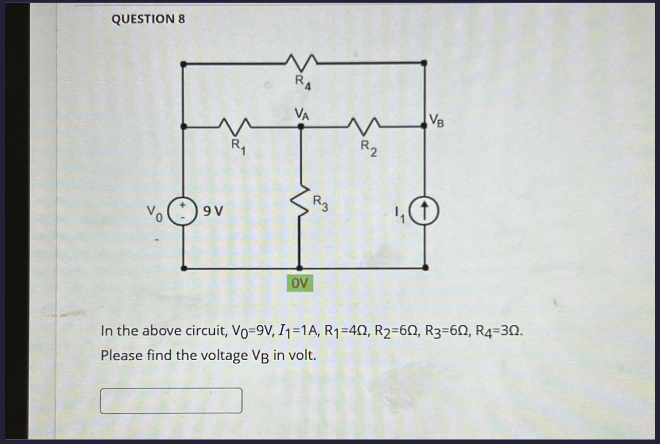 Solved QUESTION 8In the above circuit, | Chegg.com