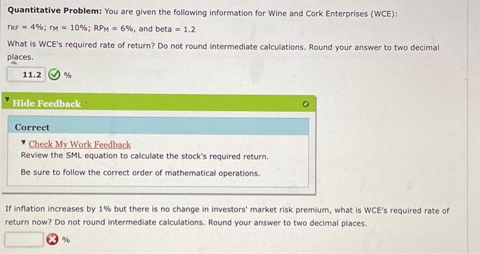 Solved Quantitative Problem: You are given the following | Chegg.com