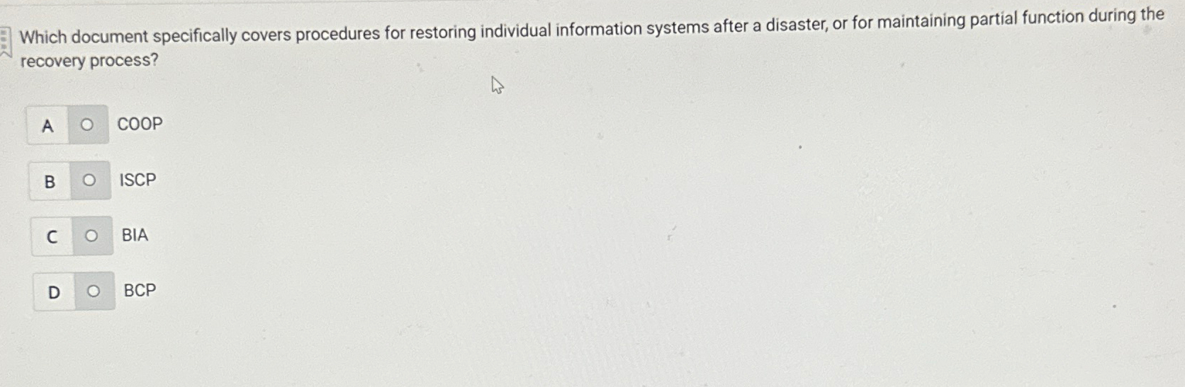 Solved Which document specifically covers procedures for | Chegg.com