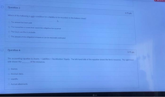 Solved MCC Question 3 375 pts Which of the following is | Chegg.com