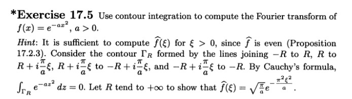 Solved *Exercise 17.5 Use contour integration to compute the | Chegg.com