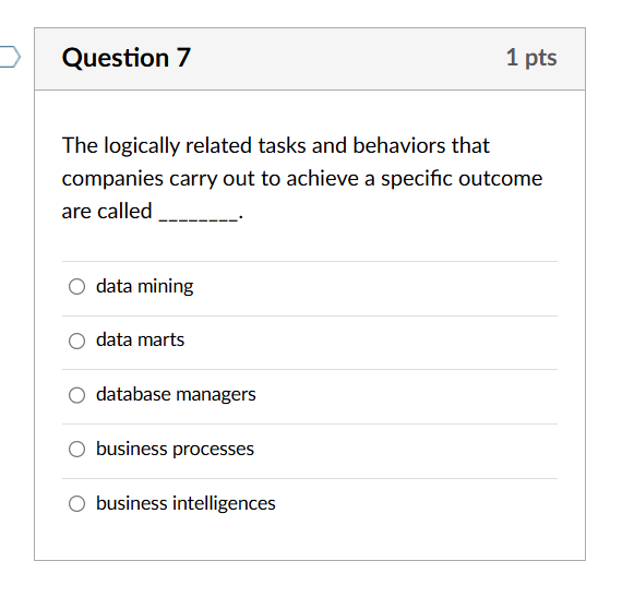 Solved Question 7The logically related tasks and behaviors | Chegg.com