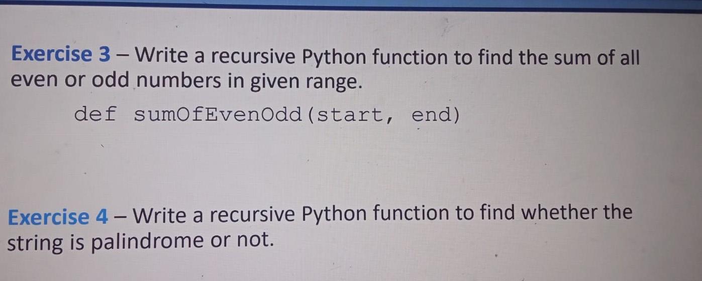 Solved answer above 2 programs. ex3. u have to create a | Chegg.com