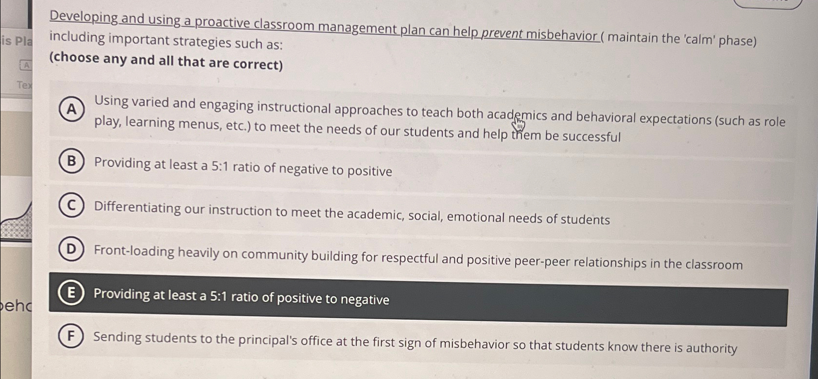 Solved Developing and using a proactive classroom management | Chegg.com