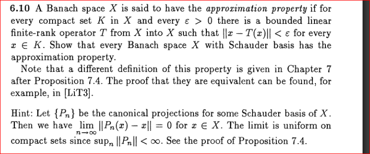 Solved 6.10 ﻿A Banach space x is said to have the | Chegg.com