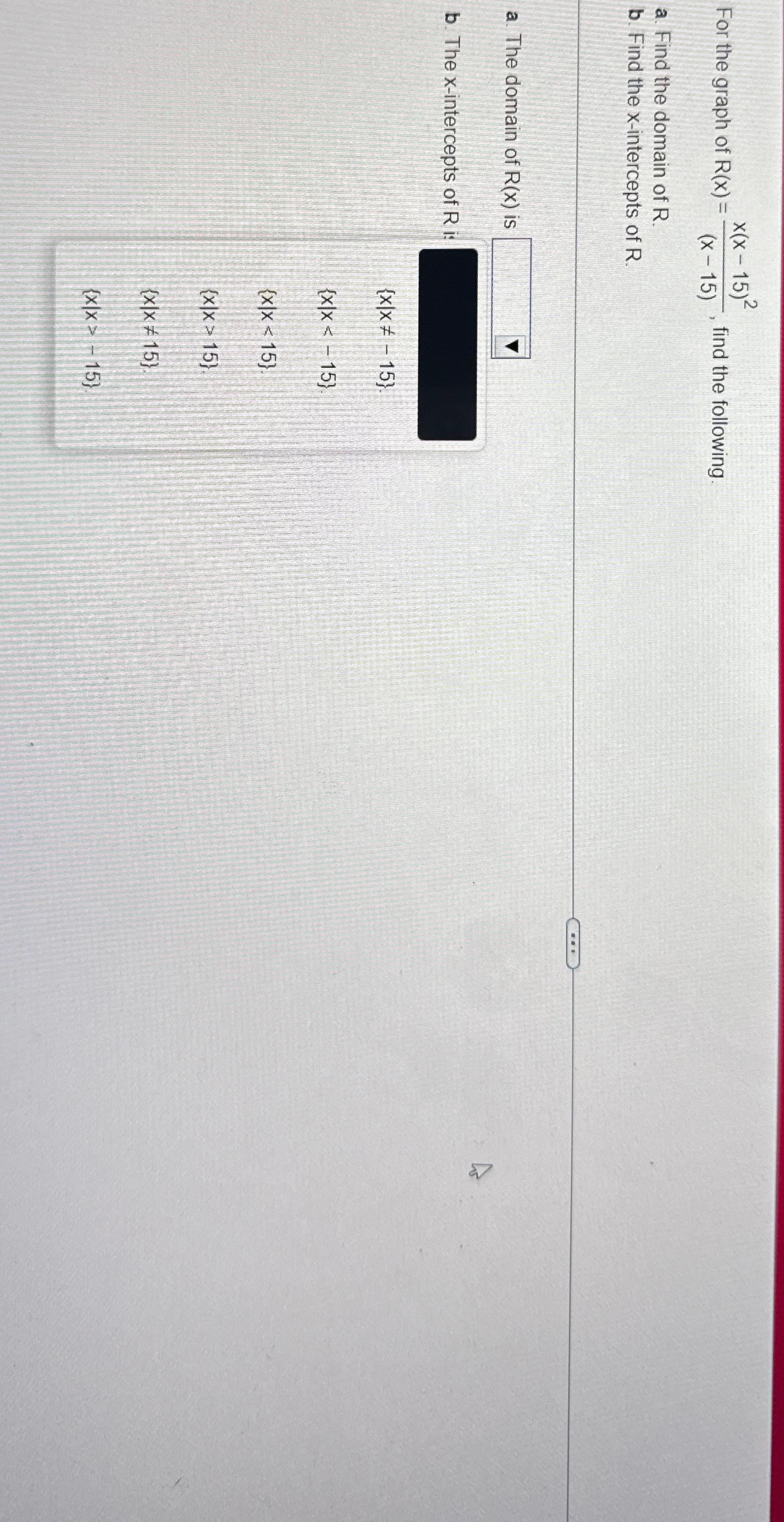 Solved For the graph of R(x)=x(x-15)2(x-15), ﻿find the | Chegg.com
