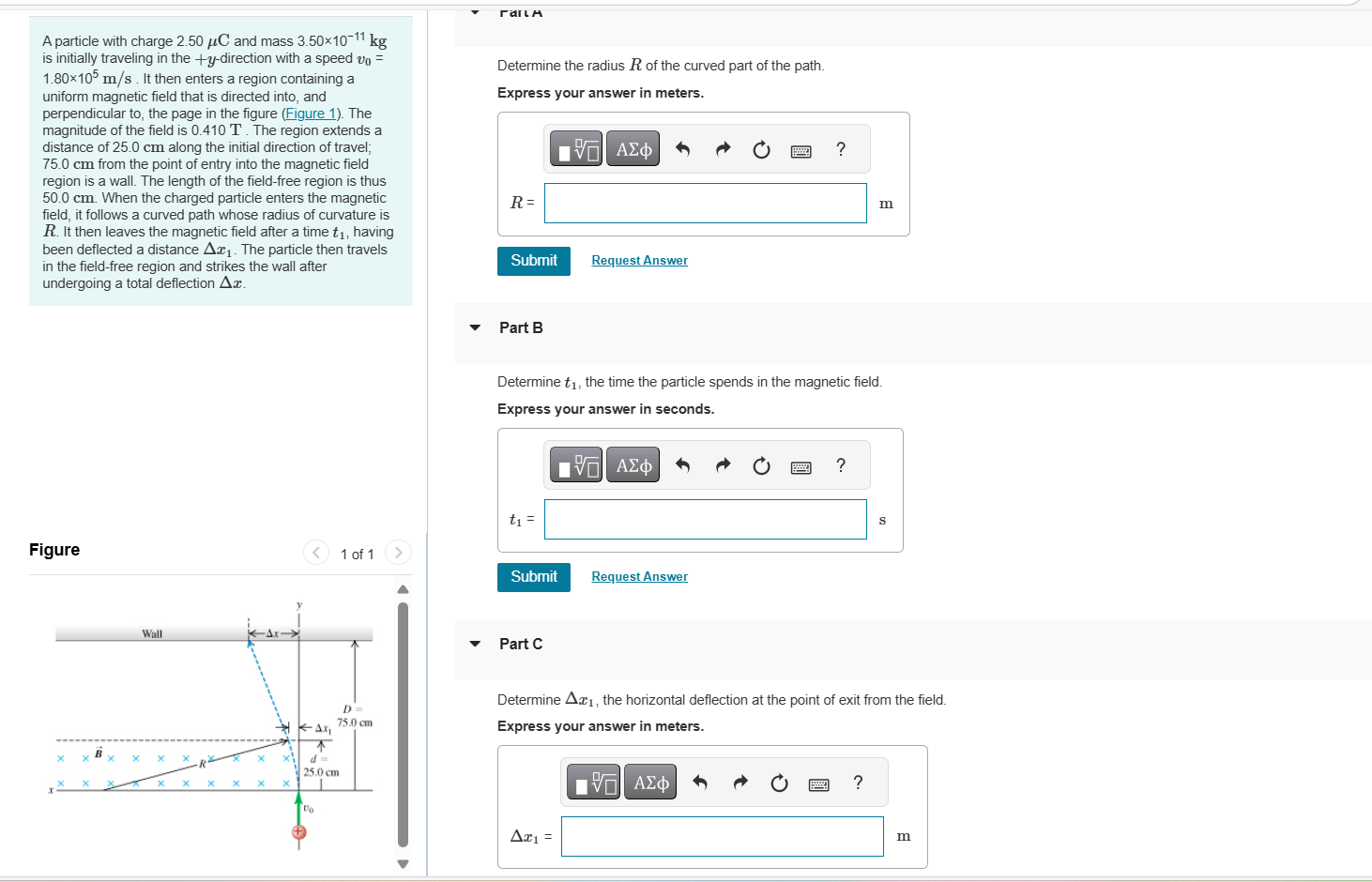 Solved A particle with charge 2.50μC ﻿and mass | Chegg.com