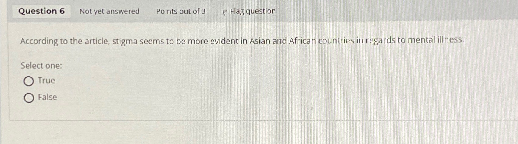 Solved Question 6Not yet answeredPoints out of 3Flag | Chegg.com Solved Question 6Not yet answeredPoints out of 3Flag | Chegg.com