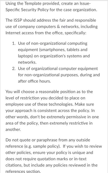 Solved ISSP on {Issue) for (Case Organization In this | Chegg.com